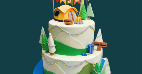 Camping Cake – Adventure-Themed Custom Cake | LeLe Bakery SG