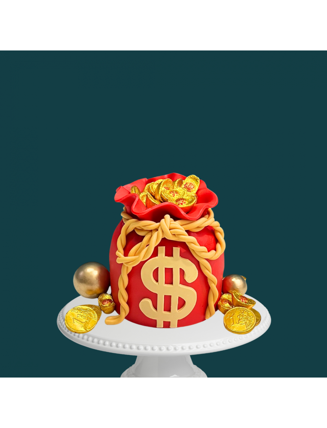Red Money Bag Cake Singapore | Prosperity Cakes | Lele Bakery