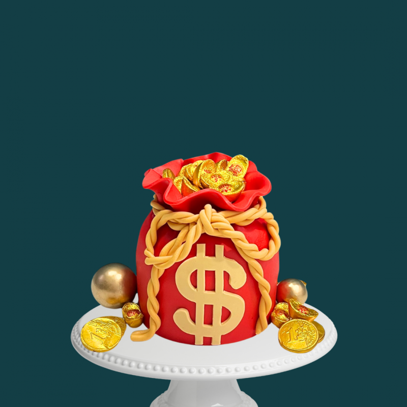 Red Money Bag Cake Singapore | Prosperity Cakes | Lele Bakery