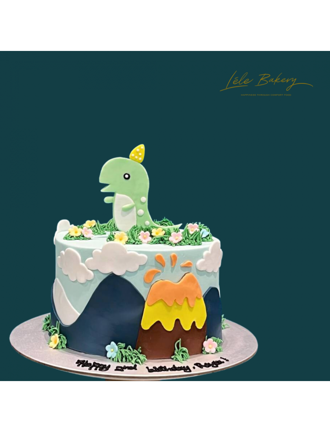 2D Dinosaur Volcano Cakes - Adventure in Every Slice! | Lele Bakery