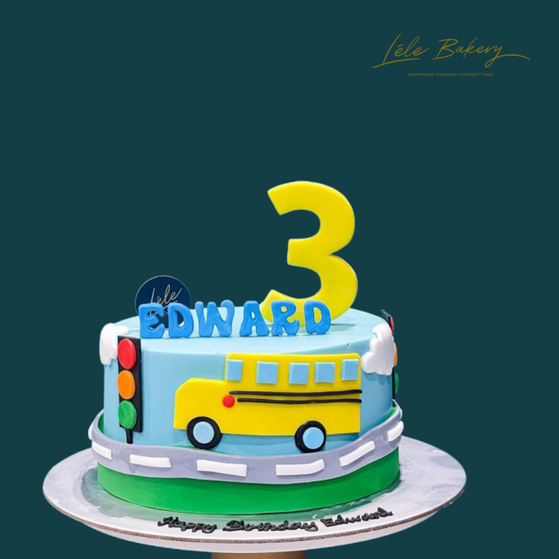 Colorful Bus Traffic Cake for Urban-Themed Parties | Custom City Cakes ...