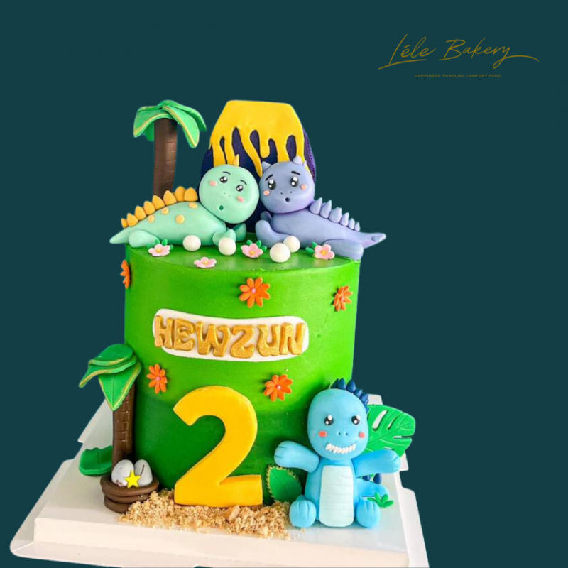 Exciting Green Volcano Dinosaur Cake | Perfect for Jurassic Adventures ...