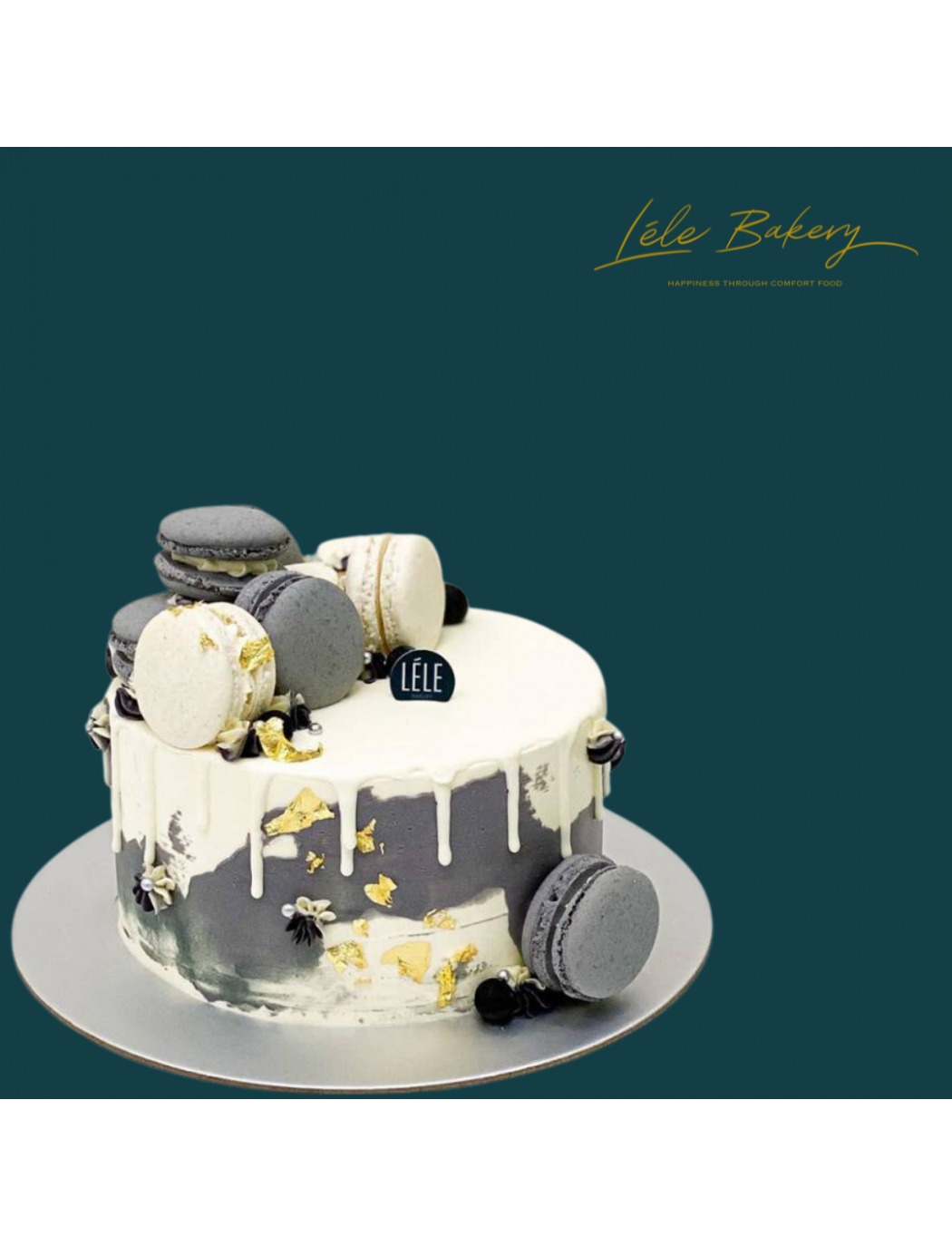 Elegant Grey and White Macarons Cake | Perfect for Chic Celebrations ...