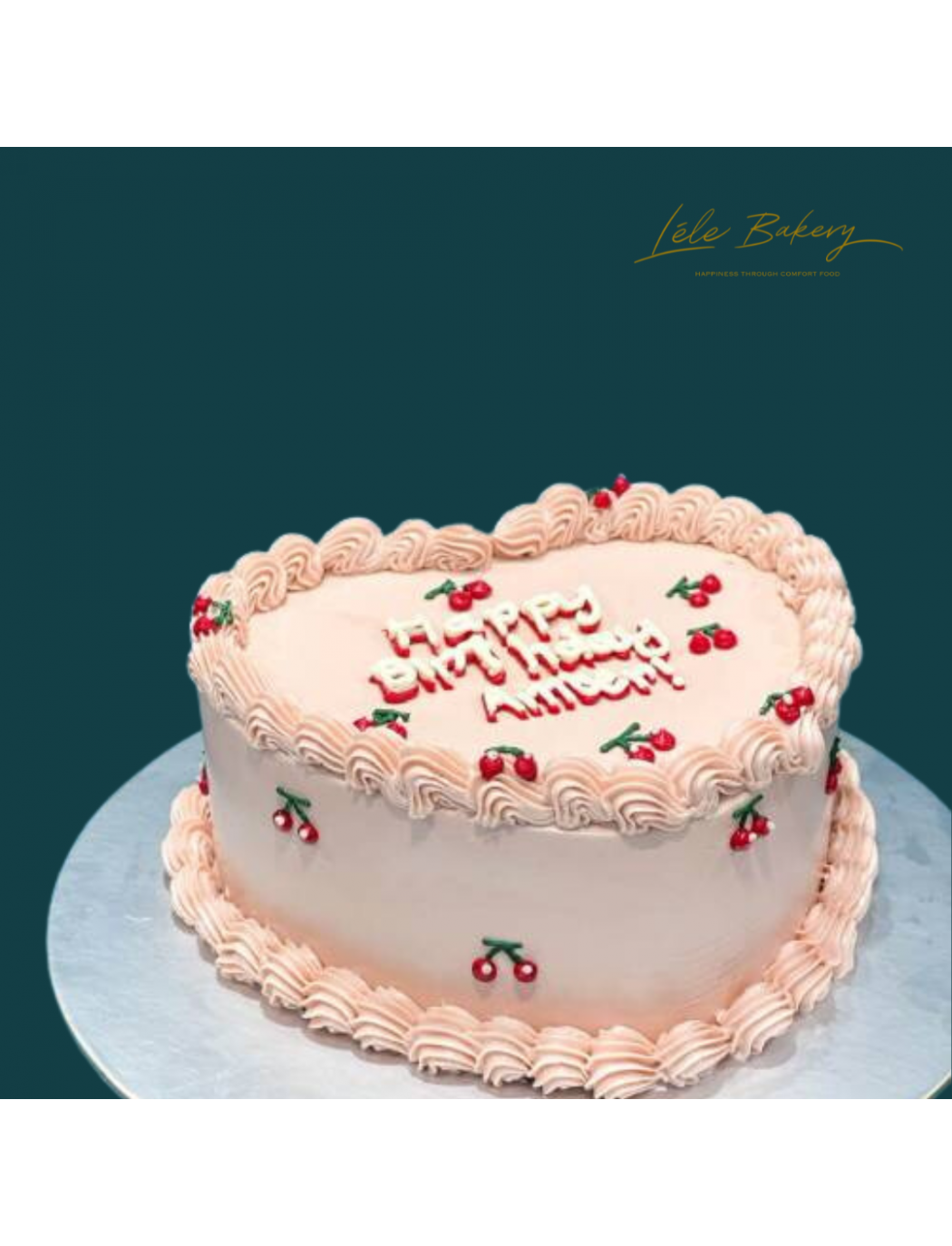 Heart Shaped Cherries Vintage Cake | Perfect for Romantic Celebrations ...