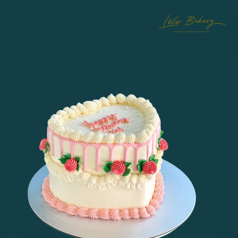 Elegant Heart Shaped Rosette and Ruffle Cake | Perfect for Romantic ...