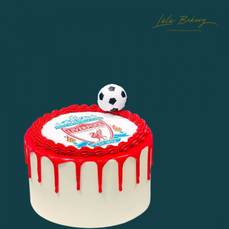 Liverpool Logo and Soccer Ball Cake | Celebrate with Team Spirit | Lele ...