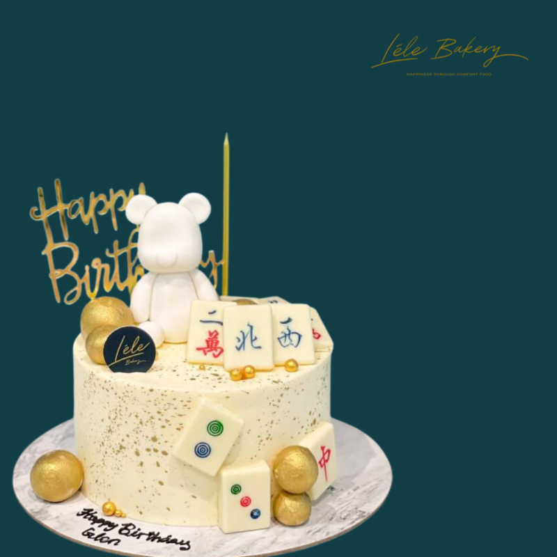 Mahjong White Bear Cake | Creative Custom Cakes | Lele Bakery