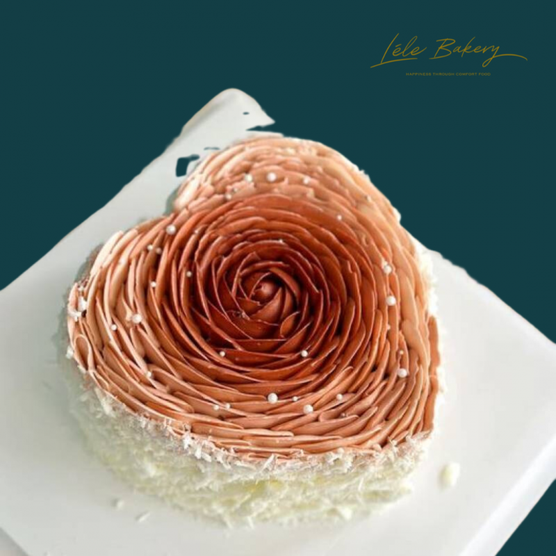Ombre Heart Rosette Cake | Romantic Celebration Cakes | Lele Bakery ...