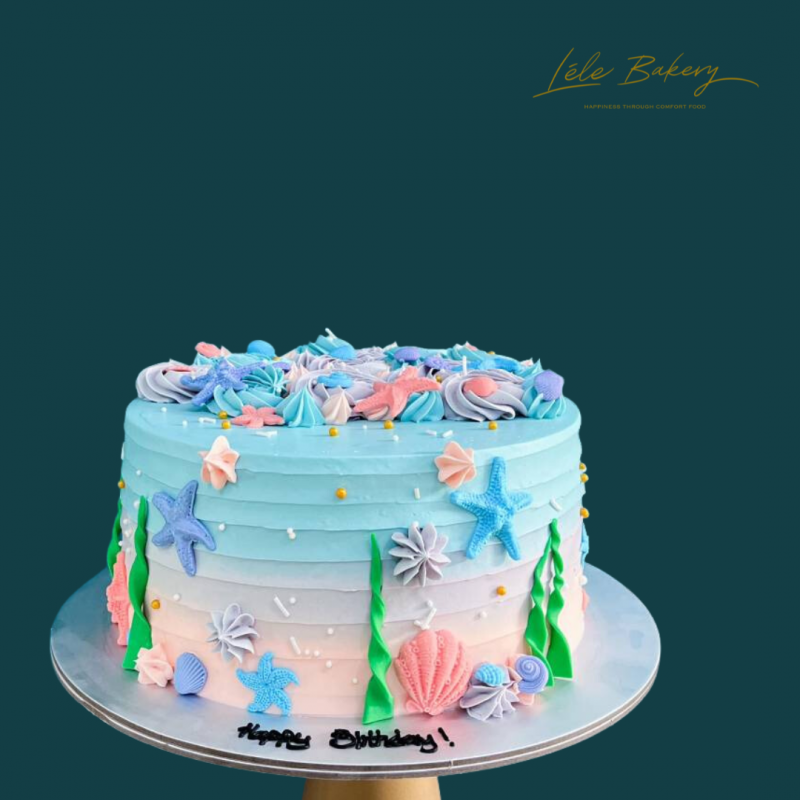 Pastel Ombre Underwater Cake | Enchanting Ocean Themed Party Cakes ...