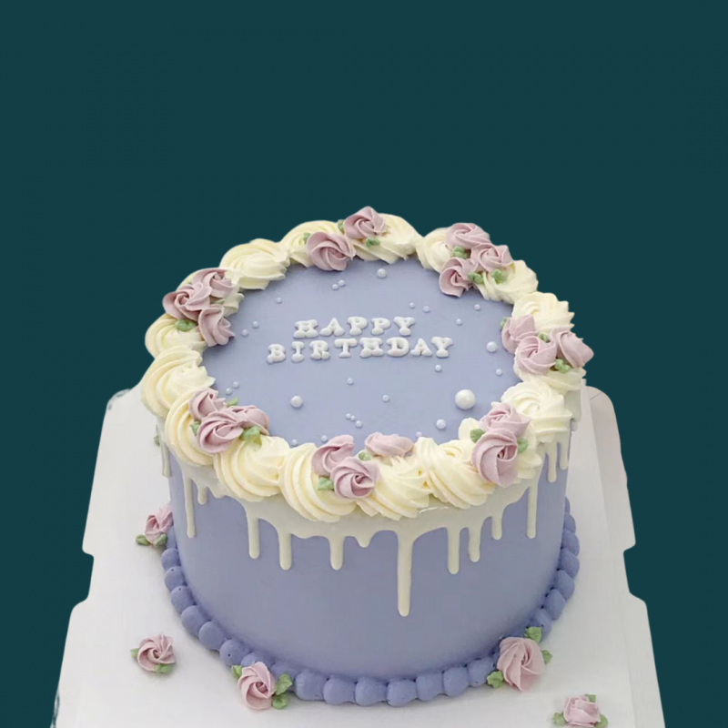 Pastel Purple Rosette Cake | Elegant Floral Cakes | Lele Bakery Singapore