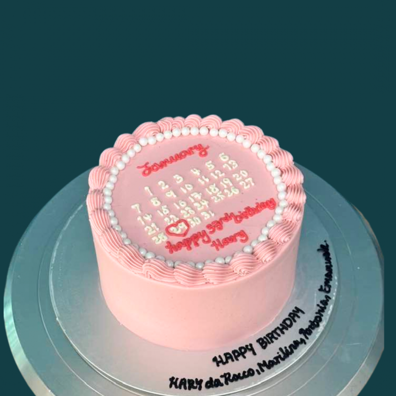 Pink Calendar Cake | Personalized Date Celebration Cakes in Singapore ...