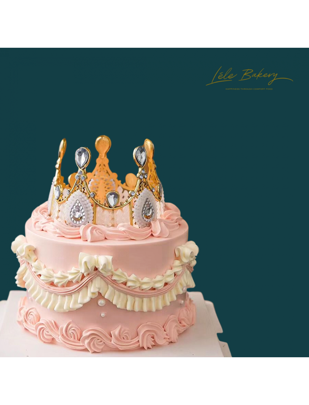 Pink Princess Crown Cake | Enchanting Princess-Themed Party Cakes ...