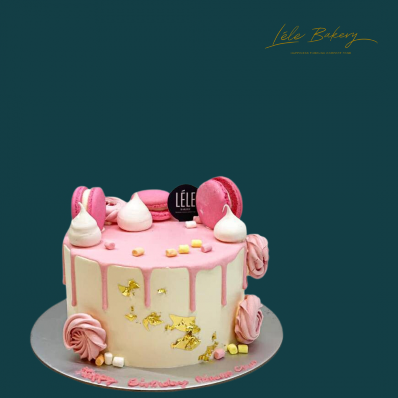 Pink and White with Macarons Cake | Chic and Elegant Party Cakes | Lele ...