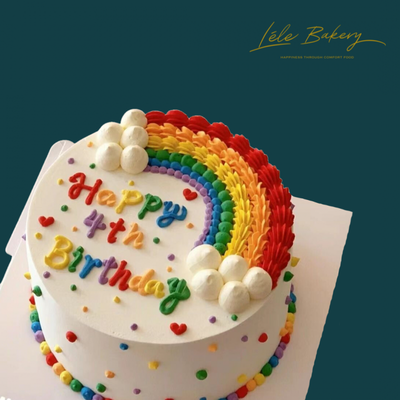 Rainbow Birthday Cake | Colorful Celebration Cakes | Lele Bakery Singapore