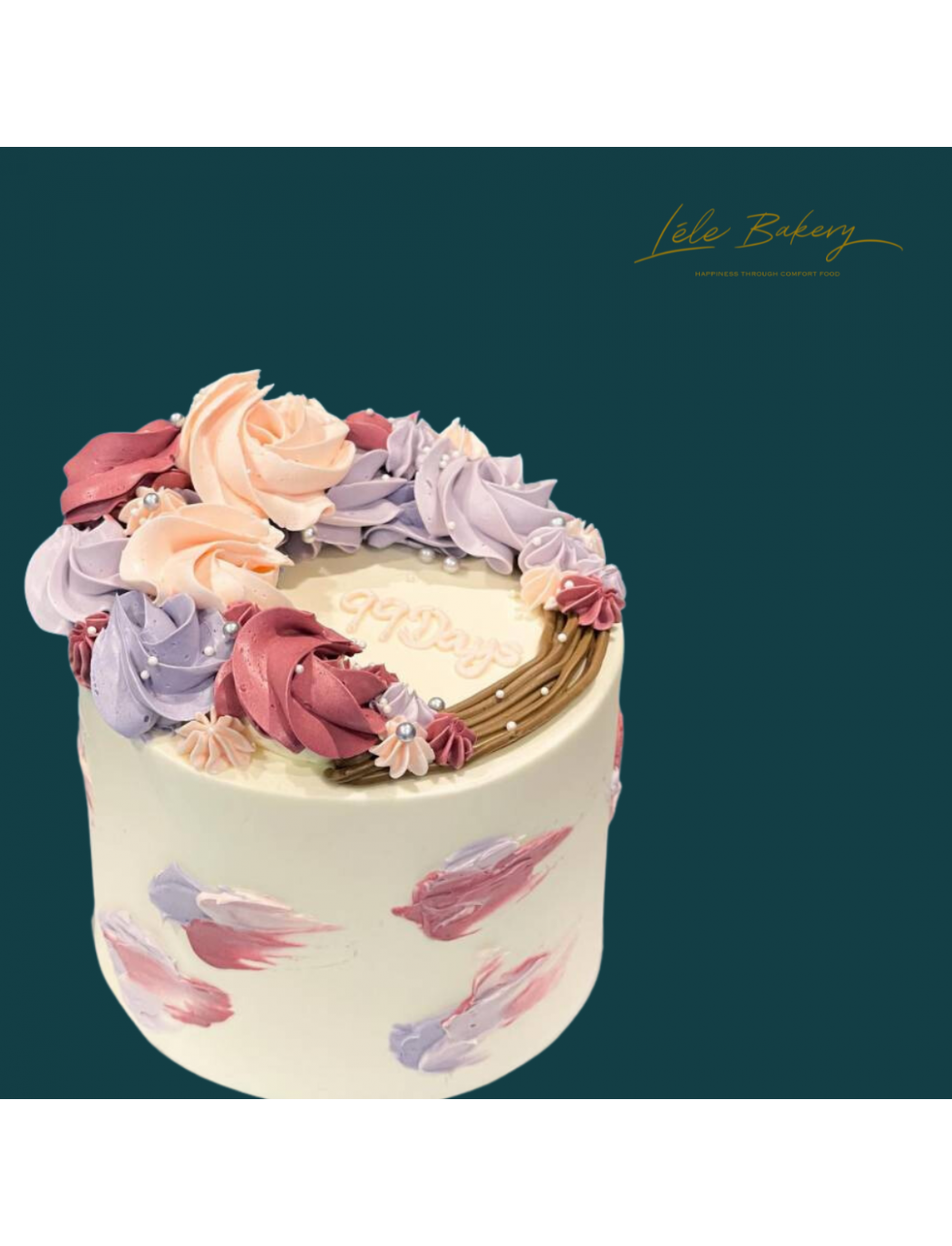Rosetta Wreath Cake | Elegant Floral Celebration Cakes | Lele Bakery ...