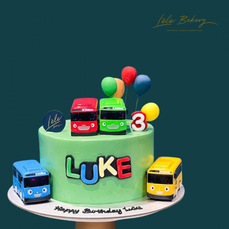 Tayo Bus Minimalist Cake | Stylish Children’s Party Cakes | Lele Bakery ...