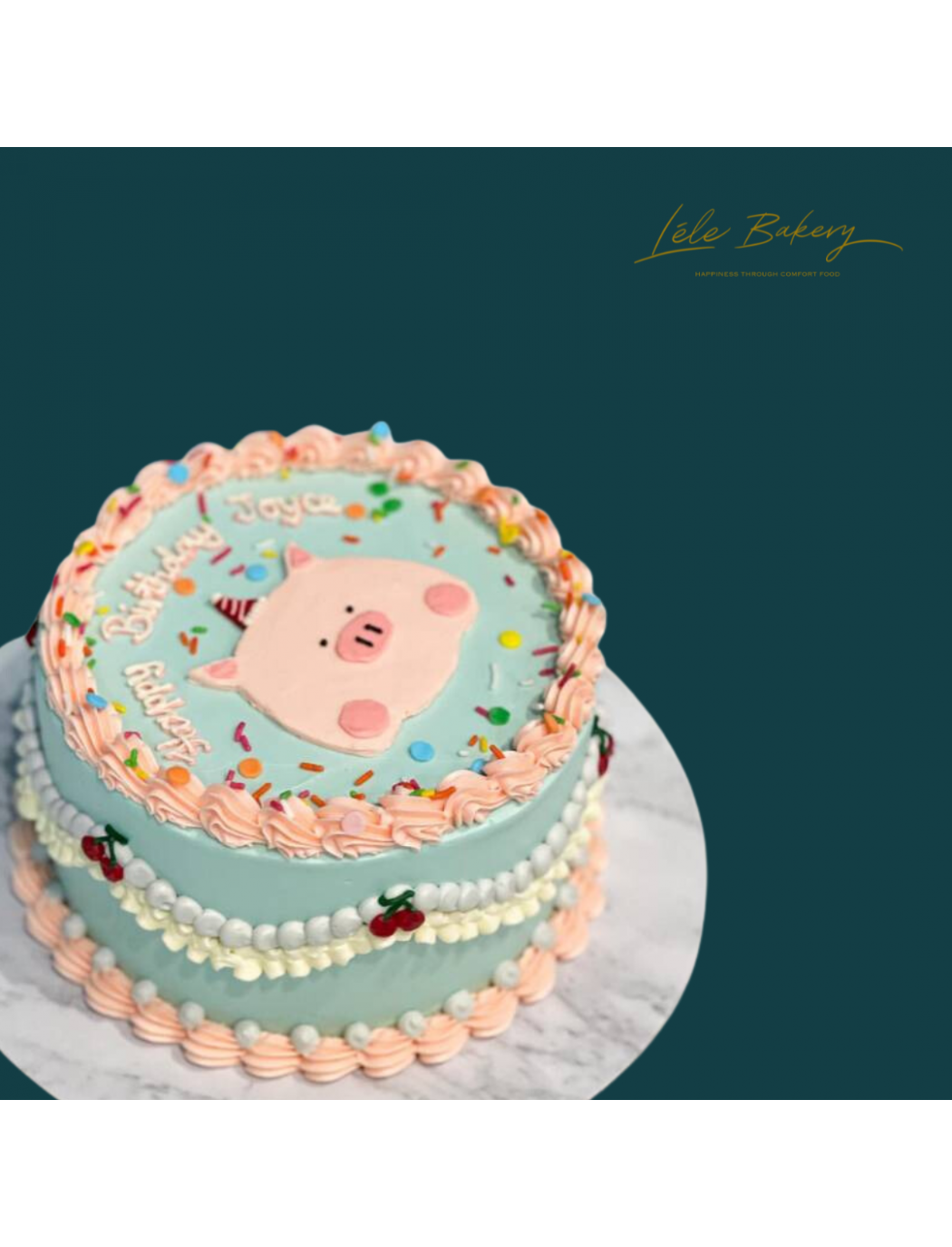 Vintage Piggy Cake - | Old school customised cake| Vintage Cake