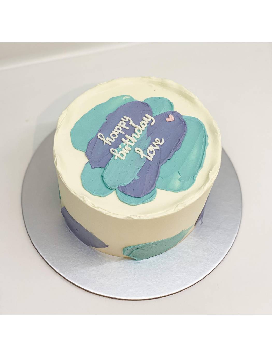 Korean Pastel Blue and Purple Cake - | Trendy Korean Cake